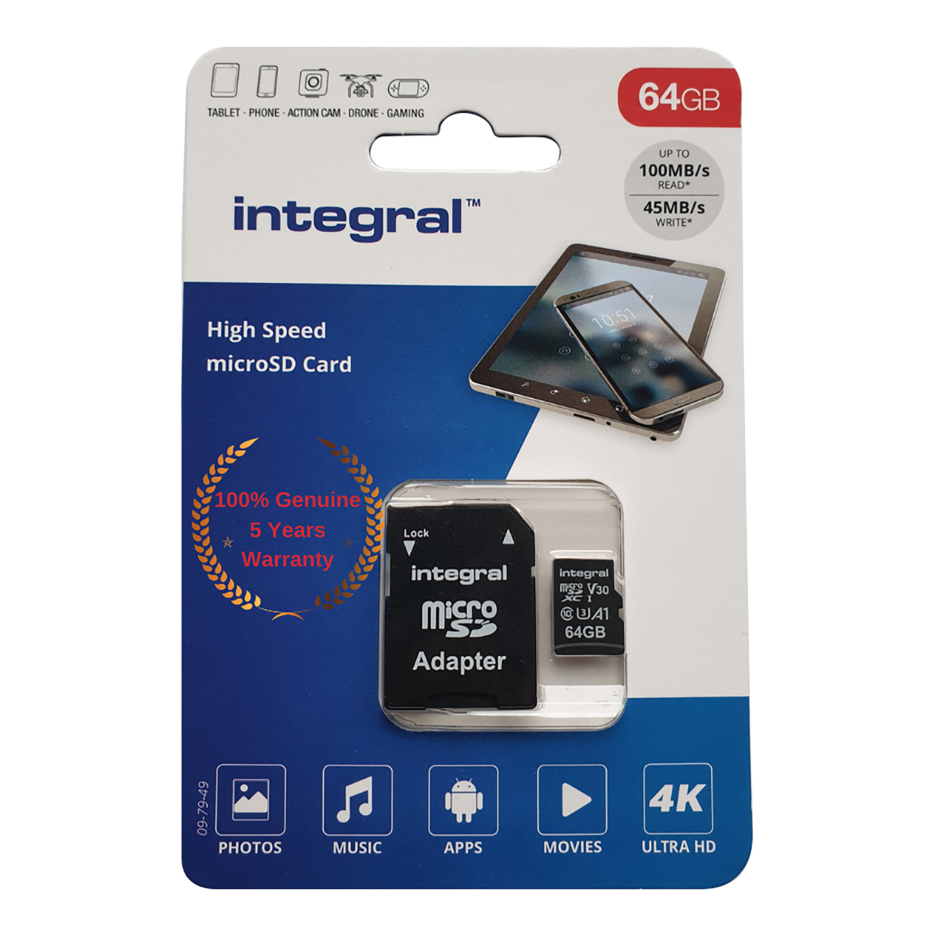 Integral Memory tarjeta memoria microSD HC/XC 64GB clase 10 (V30 ...